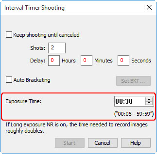 Interval Timer Shooting | Camera Control Pro Help | Nikon